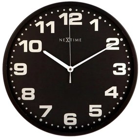 Designové nástěnné hodiny 3053zw Nextime Dash black 35cm