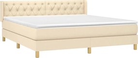 Box spring postel s matrací krémová 160x200 cm textil 3130526