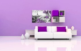 Obraz Paříž malovaná Purple Velikost (šířka x výška): 120x80 cm
