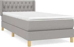 Box spring postel s matrací světle šedá 90x200 cm textil 3130481