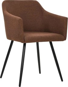 Jídelní židle 2 ks hnědé textil 323096