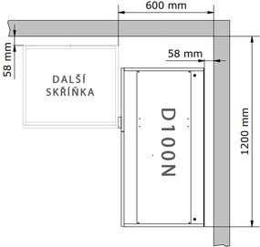 SORENTO pg | dolní skříňka D100N rohová | 120x60cm | LEVÁ | puccini/zelená