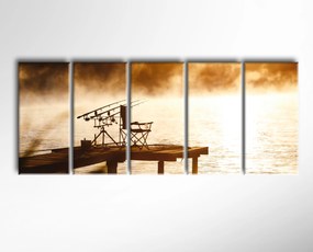 Malvis ® Obraz Rybaření ranní mlha ROZMĚR (šířka x výška): třídílný obdélník 90x60 cm