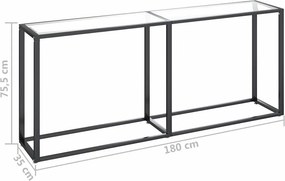 Konzolový stolek průhledný 180 x 35 x 75,5 cm tvrzené sklo 331682