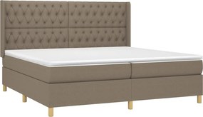 Box spring postel s matrací a LED taupe 200x200 cm textil 3139145