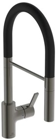 Ideal Standard Gusto - Dřezová baterie s flexibilním ramenem a sprškou, Magnetic Grey/černá BD417A5