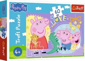 TREFL Puzzle Prasátko Peppa: Šťastná Peppa / 60 dílků / 33 x 22 cm