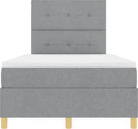Postel s boxspringem s čelo Světle šedá 120 x 200 cm textil 3339609