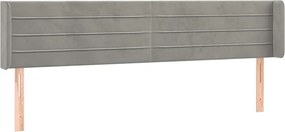 Čelo postele typu ušák světle šedé 163x16x78/88 cm samet 3118962