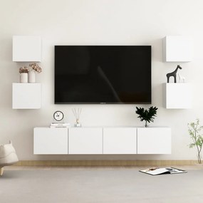 6dílný set TV skříněk bílý kompozitní dřevo 3078662