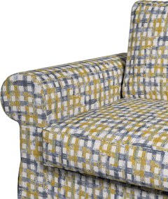 Potah na pohovku IKEA Backabro 2-místná, rozkládací barva modrá látka pletený vzor, vzorované