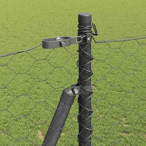 Hexagonální plot s betonovým základem 50 x 1,4 m Šedá Síťovina 3353704