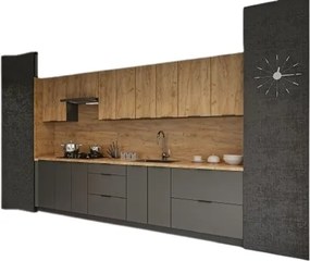 VerDesign CRAF moderní kuchyně 300, zlatý craft / grafit