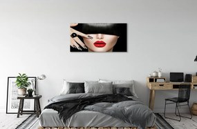 Obrazy na plátně Žena rány červené rty 120x60 cm