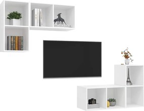 Nástěnné TV skříňky 4 ks bílé kompozitní dřevo 3079835
