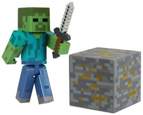 Figurka Minecraft Zombie Steve s příslušenstvím 7cm