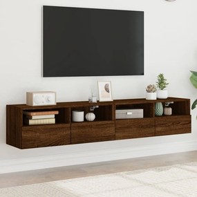 vidaXL Nástěnné TV skříňky 2 ks hnědý dub 80x30x30 cm kompozitní dřevo