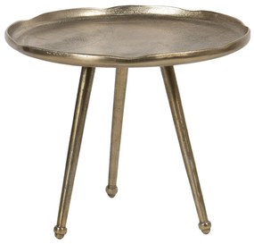 Zlatý odkládací stolek s vlnitým okrajem Chrestien – Ø 59*45 cm