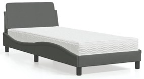 Postel s matrací Dover tmavě šedá 90 x 190 cm textil 3208305