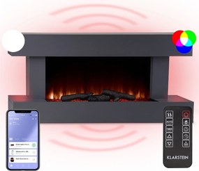 Klarstein Studio Light & Fire 1 Smart, elektrický krb, 1000/2000 W, MDF, WiFi Control
