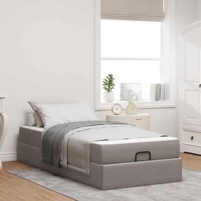 Rám postele s matrací 2 ks Taupe textil 3399463