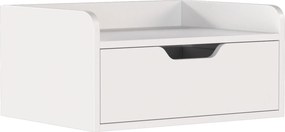HOMCOM 2dílný set nástěnných nočních stolků, závěsné noční stolky, zásuvka, polička, vzhled dřeva, rozměry 40D x 30Š x 19,5V cm