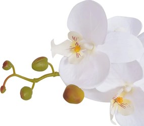 vidaXL Umělá rostlina orchidej s květináčem 75 cm [244425] Barva: Bílá