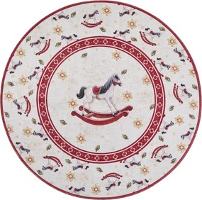 Villeroy & Boch Kusový koberec Toy's delight 106275 Cream, Red kruh, 160x160 (průměr) kruh, červená, obývací pokoj
