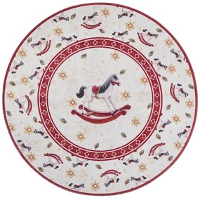Villeroy & Boch, Kusový koberec Villeroy & Boch Toy's delight 106275 Cream, Red kruh, 160x160 (průměr) kruh, červená, obývací pokoj