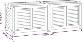 vidaXL Zahradní úložný box s vložkou 150 x 50 x 53 cm masivní teak [363272]