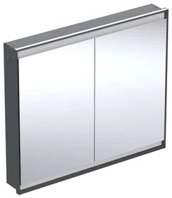 Geberit ONE - Zrcadlová skříňka s LED osvětlením, 105x90x15 cm, 2 dvířka, vestavná, matná černá 505.804.00.7