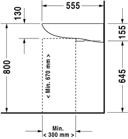 Duravit D-Code - Umyvadlo, 1 otvor pro armaturu propíchnutý, 60 x 55 cm, bílé 23136000002