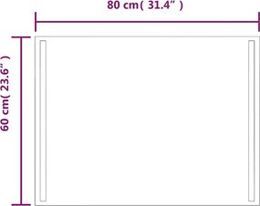 Koupelnové zrcadlo s LED osvětlením 80 x 60 cm 151749