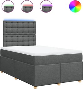 Box spring postel s matrací tmavě šedá 120x190 cm textil 3293534