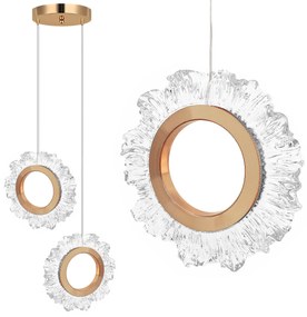 Toolight Toolight, LED závěsné osvětlení 2x21cm, 10W, 3000K, LHJ103-2CP, růžové zlato, OSW-60048