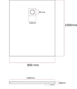 Gamma Erga Oldaf, SMC obdélníková sprchová vanička 100 x 80 cm, šedá matná, ERG-GMA-OL-80100G