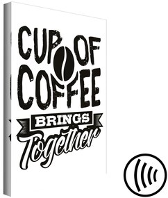 Obraz Šálek kávy spojuje (1-częściowy) pionowy