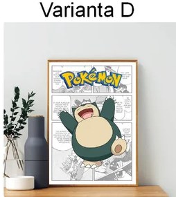 Obraz Pokémon - Pikachu,Charmander, Bulbasaur, Squirtle, Eevee a Snorlax Rozměr: 21x30 cm, Varianta: Varianta D