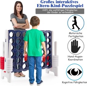 Costway Hra čtyři v řadě 4 Vyhrajte sady herních desek s 42 jumbo kroužky bílá +