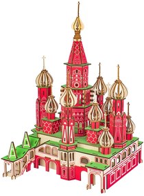 Woodcraft construction kit Woodcraft Dřevěné 3D puzzle Chrám Vasila Blaženého barevný