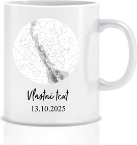 Personalizovaný klasický bílý keramický hrníček 300 ml s hvězdnou mapou