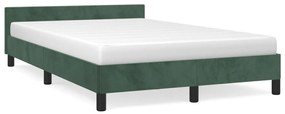 Rám postele s čelem tmavě zelený 120 x 190 cm samet - Default Title