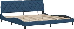 Rám postele s LED bez matrace Modrá 200x200 cm Látka 3310698