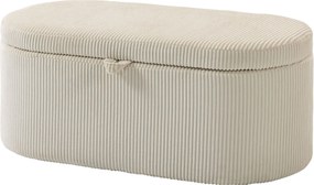 HOMCOM čalouněná lavice s úložným prostorem, manšestr – 105 × 51 × 49 cm, nosnost 200 kg, béžová | Aosom