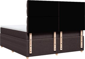 Box spring postel s matrací tmavě hnědá 180x200 cm textil 3292145