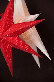 Watt & Veke Závěsná svítící hvězda Aino Red 60 cm, červená barva, papír
