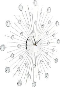vidaXL Nástěnné hodiny se strojkem Quartz 50 cm moderní design [50642] Barva: Stříbrná