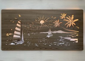 Li-Go "Moře" světelný obraz 230V 120x60 cm provedení povrchu: černá s patinou