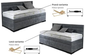 NEW DESIGN postele Postel boxspring VENETO s úložným prostorem a dlouhým čelem, 100×200 cm Velikost postele: 100 × 200 cm, Strana: Levá