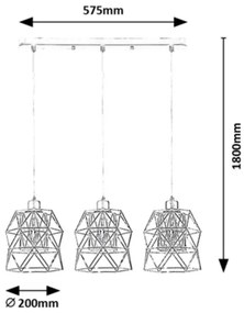 Rabalux 72113 - Lustr na lanku EMRYS 3xE27/40W/230V